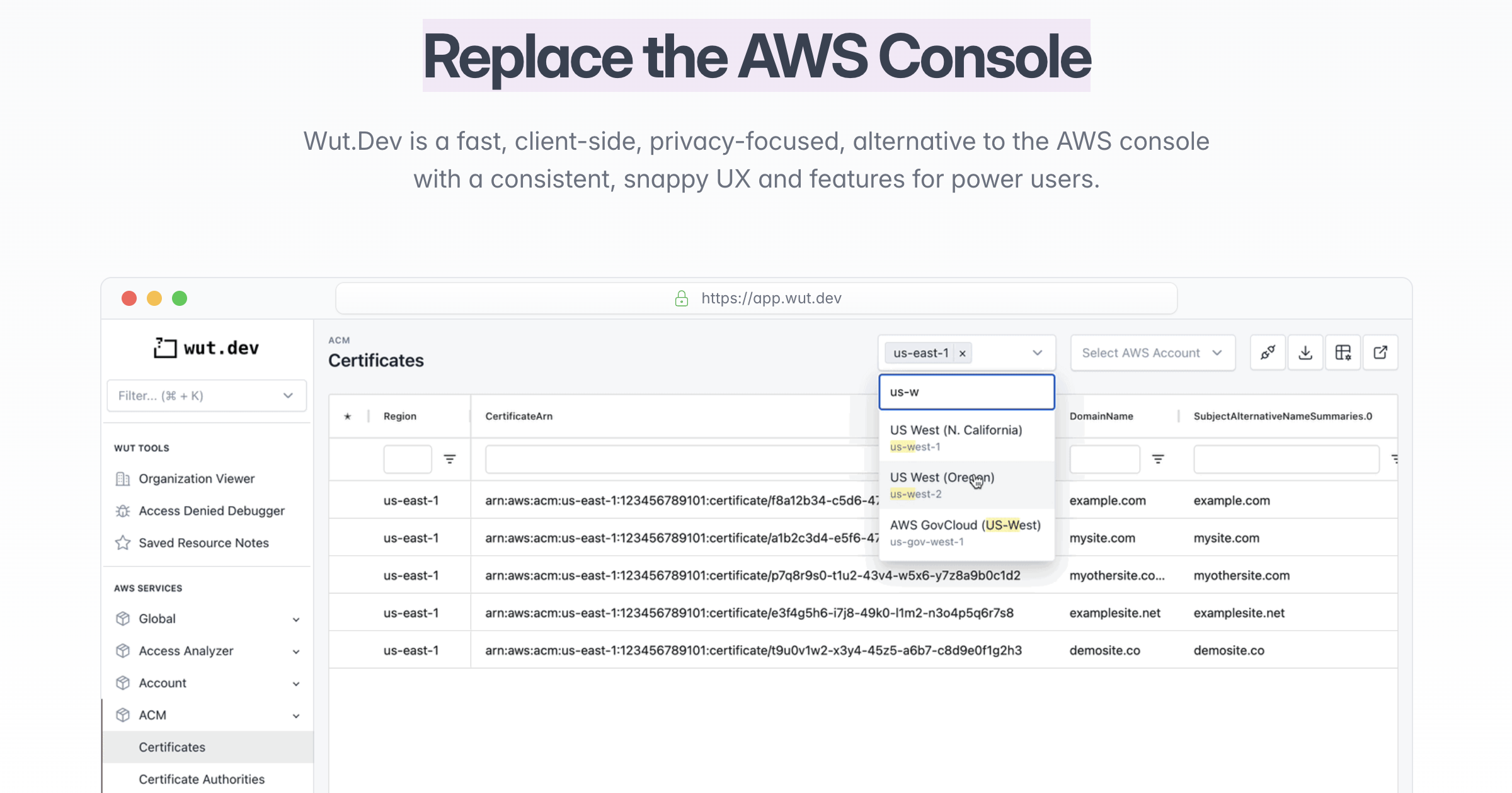 Wut.Dev | AWS Resource Explorer